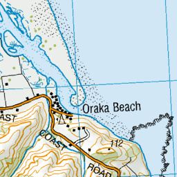 Oraka Beach, Hawke's Bay - NZ Topo Map